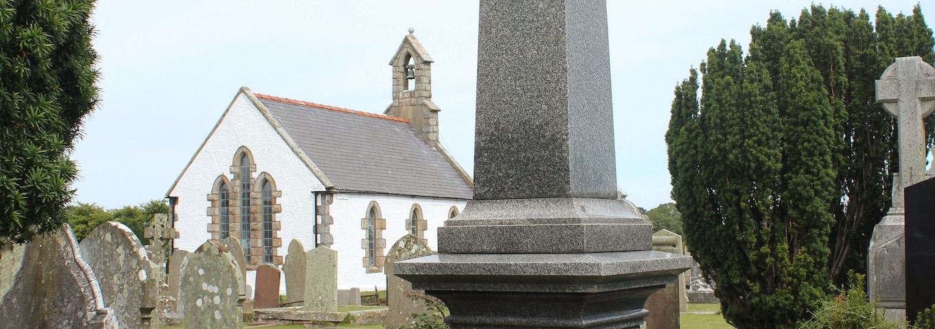 The gravestone of the Manx cultural activist, Sophia Morrison, and her family