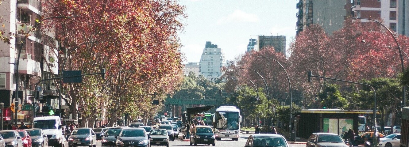 Plaza Italia in autumn.