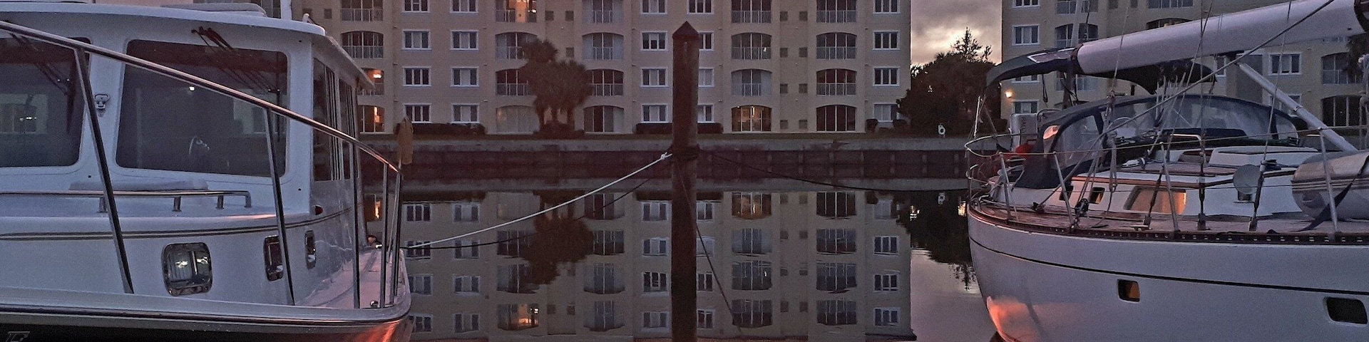 Beautiful sunset even while anchored in the Marina
