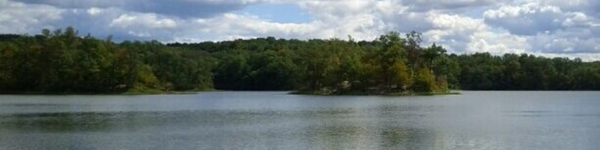 The clouds reflecting off of Hargus Lake.