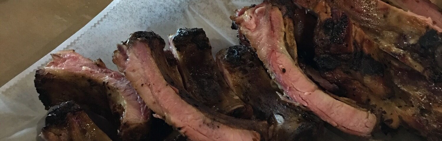 Whenever I see a Rudy's BBQ anywhere I stop by and eat! Only because we don't have them in Los Angeles. A must are these dry rubbed baby back ribs. You can really taste the smokiness.