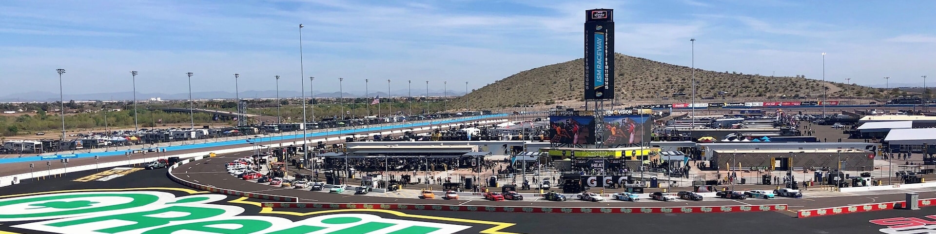 Here for the Xfinity Race and, yes we are a bit early as we wanted to check out the new layout of the track!