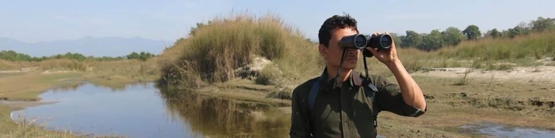 Walking safaris in Bardia National Park are such an exhilarating way to see the local wildlife. You'll walk beside elephant and tiger footprints, bird watch with binoculars and spy on rhinos bathing while hidden in the forest! While it's tougher to get to than Chitwan, Bardia is worth every sleepless hour on the bus!