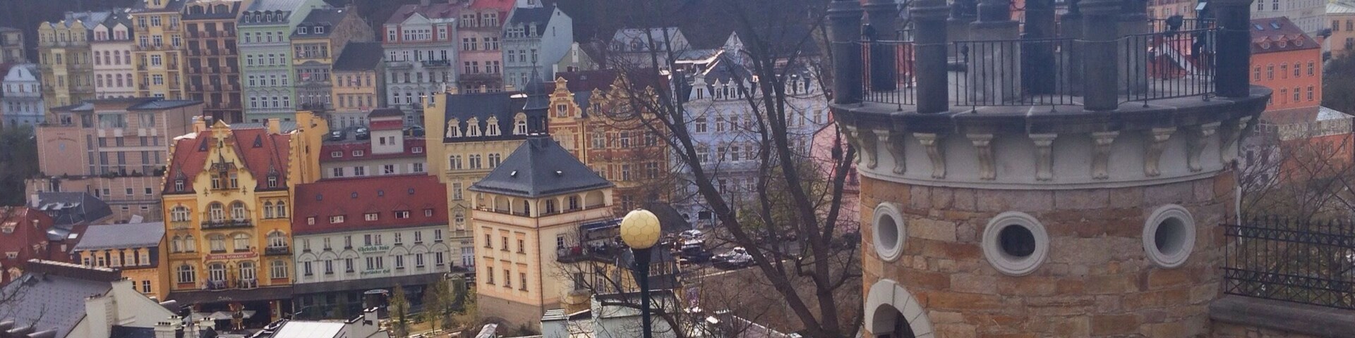 The most adorable spa town ever , make sure to take the steps up to this little church and park for a great view of the city ! #czechrepublic
