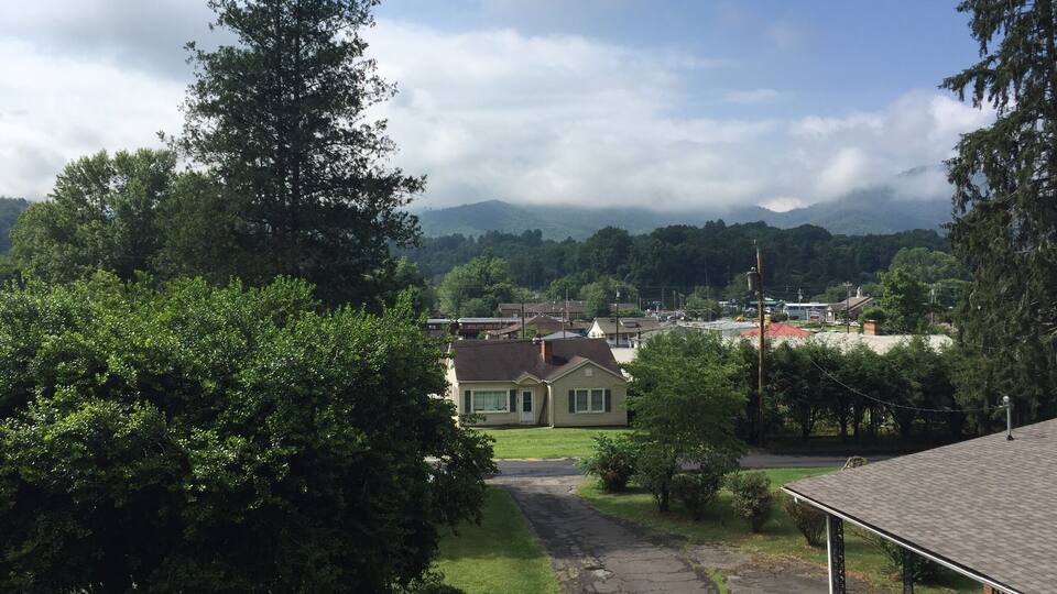 The peaceful view of Bryson City, NC.