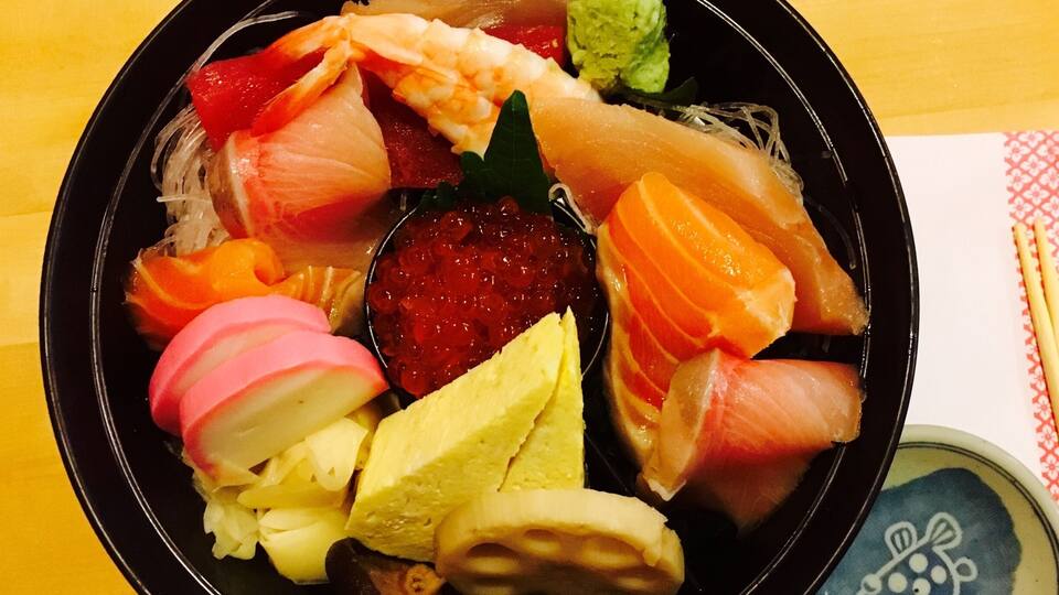 Great service and good chirashi. I like that the bowl has two sections - one for rice and one for fish.