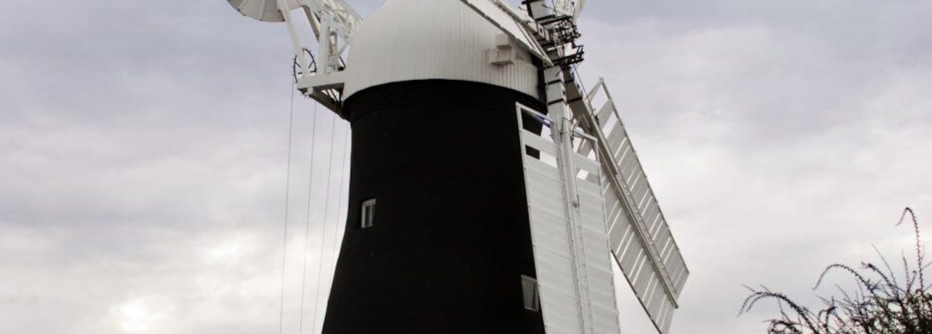 Holgate Windmill, York, England. Taken in winter 2012/3 from Windmill Rise. Showing the extended sails.