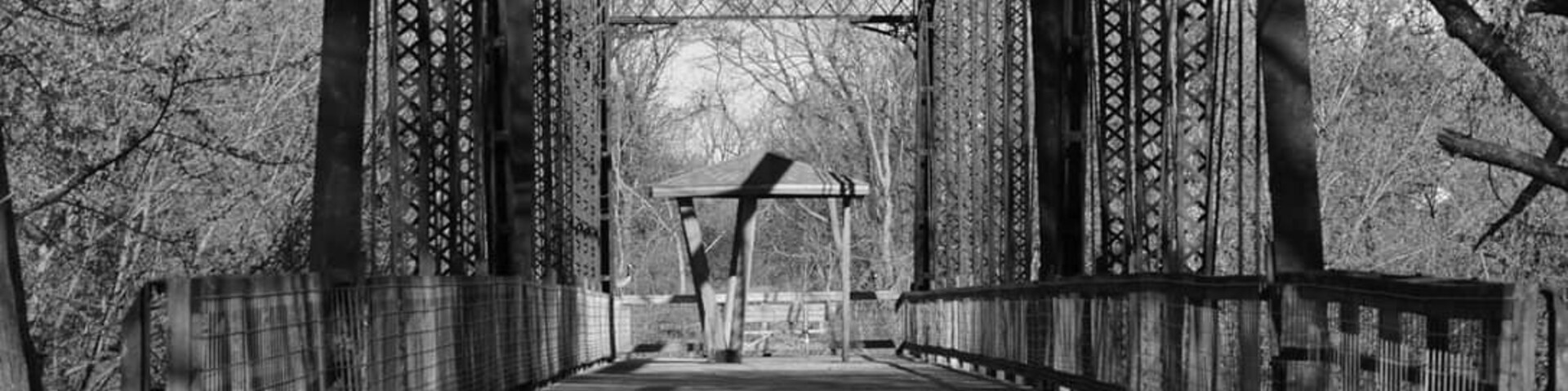 Half bridge facing the cedar river. In Muscatine, Iowa.