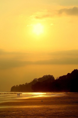 The warm hues of a splendid sunset on the spectacular Radhanagar beach of Havelock Island, Andaman, India. #beach #Goldenhour
