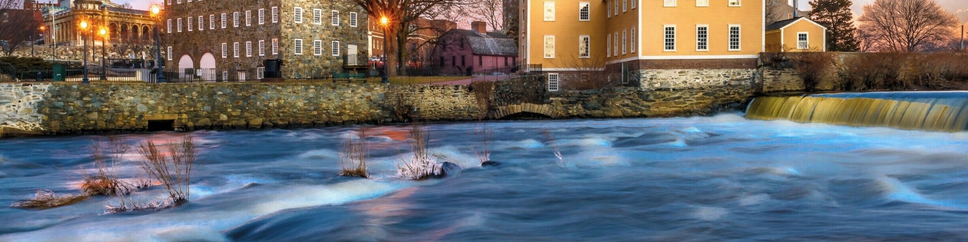 The sun just crested over the horizon when I took this photo of the Slater Mill Historic Site in Pawtucket, Rhode Island. 
This historic mill is said to be the birthplace of the American Industrial Revolution. It was modeled after cotton spinning mills first established in England.
Although it was a bitter 22°F outside, a scene like this does make me forget the cold for a few minutes.
#BVSBlue
#MyBackyard.