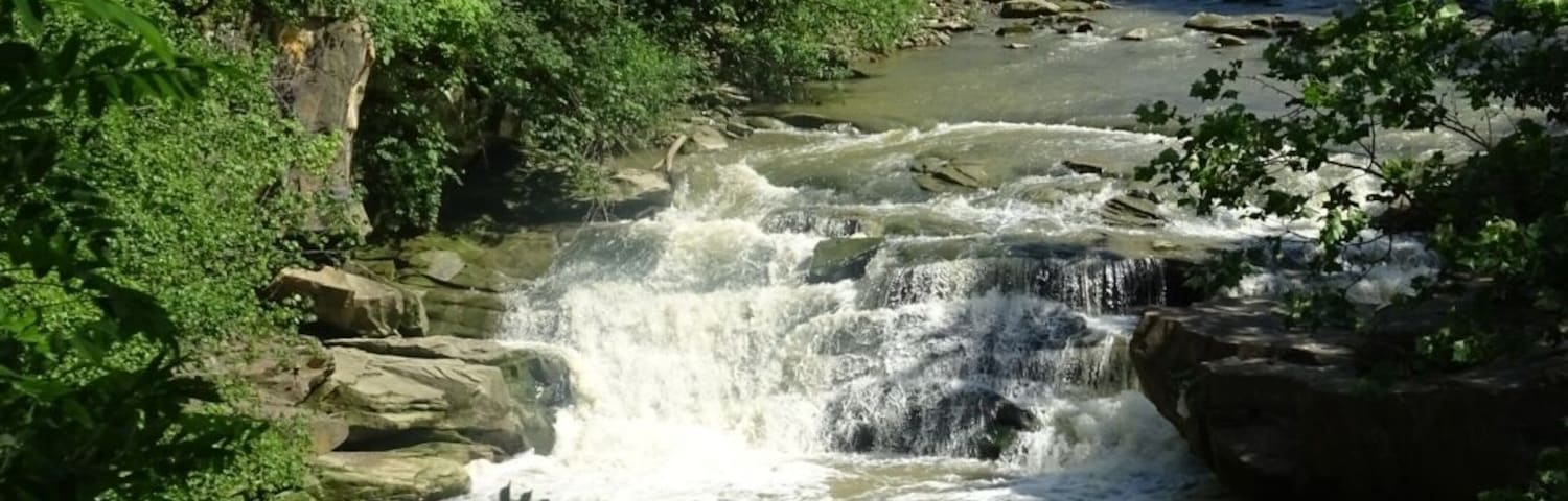 Located within the Rocky River Reservation is Berea Falls, a 25ft waterfall on the east branch of the Rocky River.