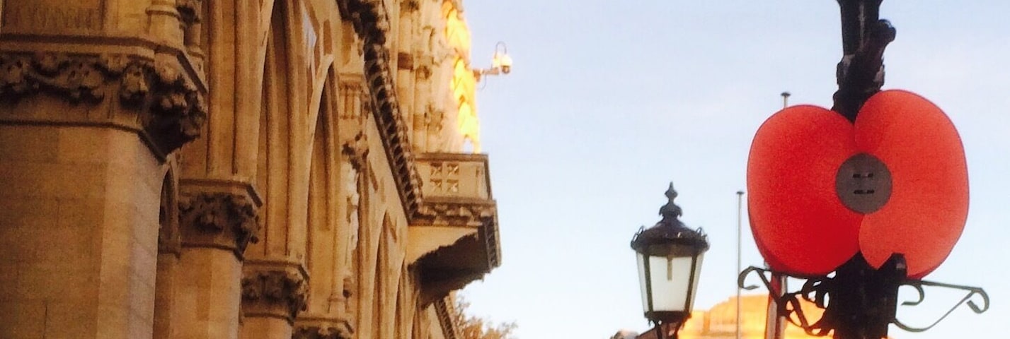 They shall grow not old,as we that are left grow old.
Age shall not weary them,nor the years condemn.
At the going down of the sun and in the morning.
We will remember them.
Remembrance In Northampton town centre......