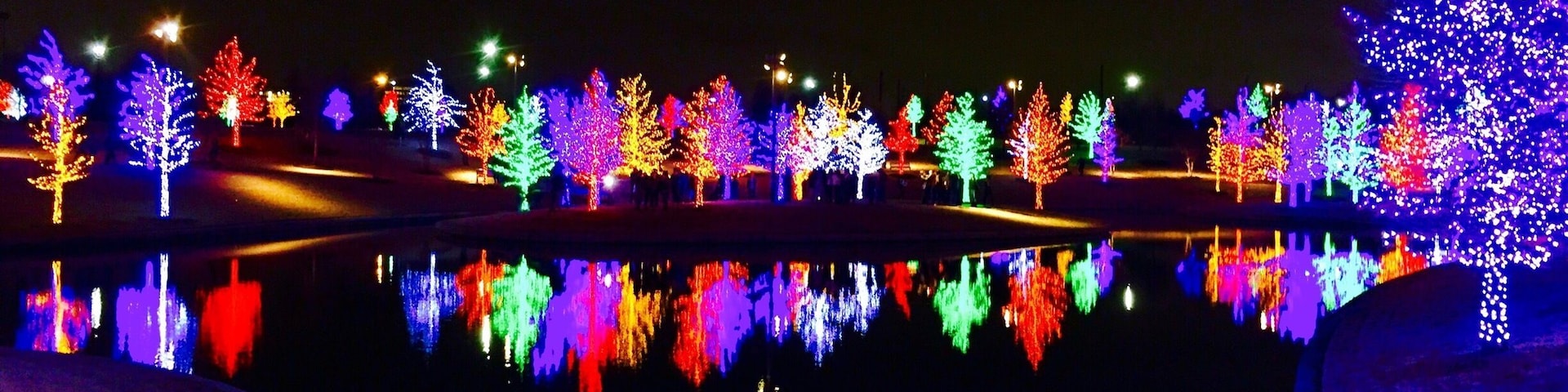 #blue
The most DAZZLING and SPECTACULAR time of year is here!  Vitruvian Park transforms into a Magical Holiday Wonderland during Vitruvian Lights; every tree transforms in to lighted trees and the transformation is complete by the time night falls! The reflection in the waters     Makes it a little more magical!!!