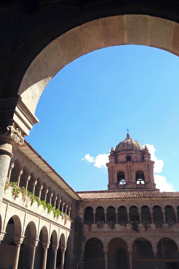 Qorikancha, located in the city of Cusco in Peru, is so unique because the original Inca walls were used as the foundation for the Church and Convent of Santo Domingo. Thus, the site has a beautiful mix of Inca and Spanish architecture.
