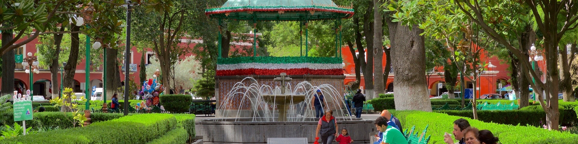 Tlaxcala caracterizando uma fonte e um jardim