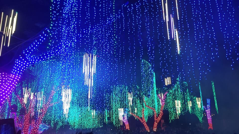 The spirit of christmas is already here in the philippines the different color of christmas light..